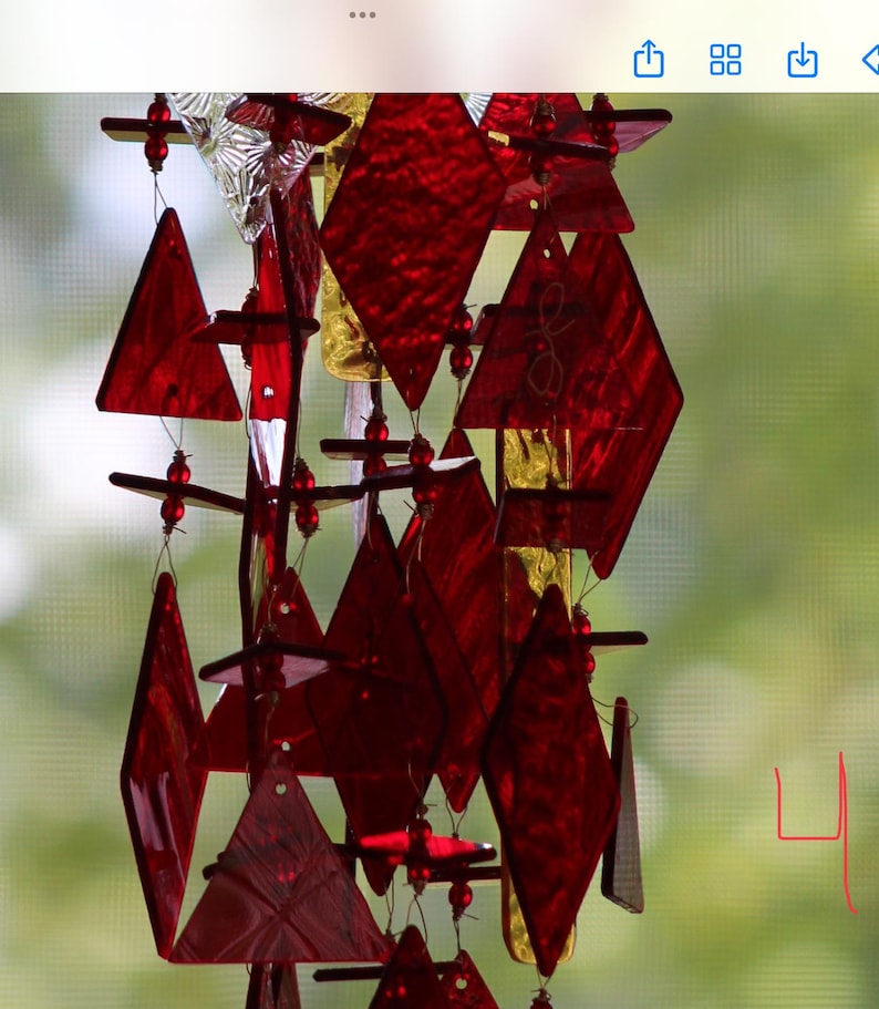 Red and Clear Stained Glass Windchimes Wind Chimes Suncatcher…by ...