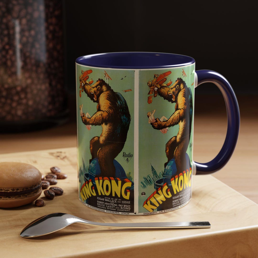 Mug, Vintage King Kong 1933 Movie Poster Print, Film Buff Gift, Retro ...