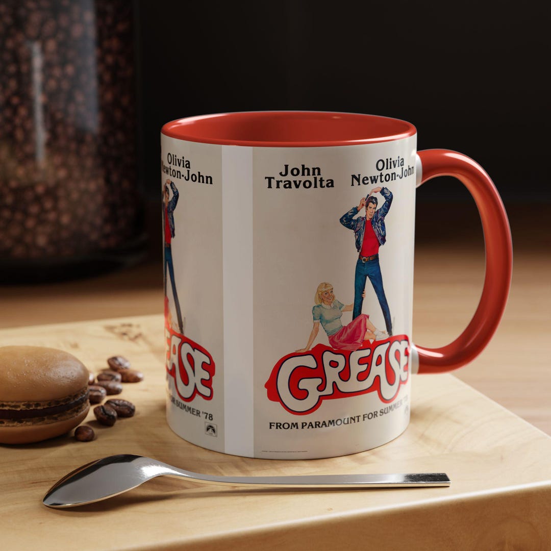 Coffee Mug, Grease Movie John Travolta Inspired, Retro Diner Cup, Movie ...