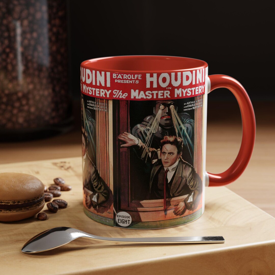Mug, Vintage Movie Poster Harry Houdini the Master Mystery 1919, Film ...