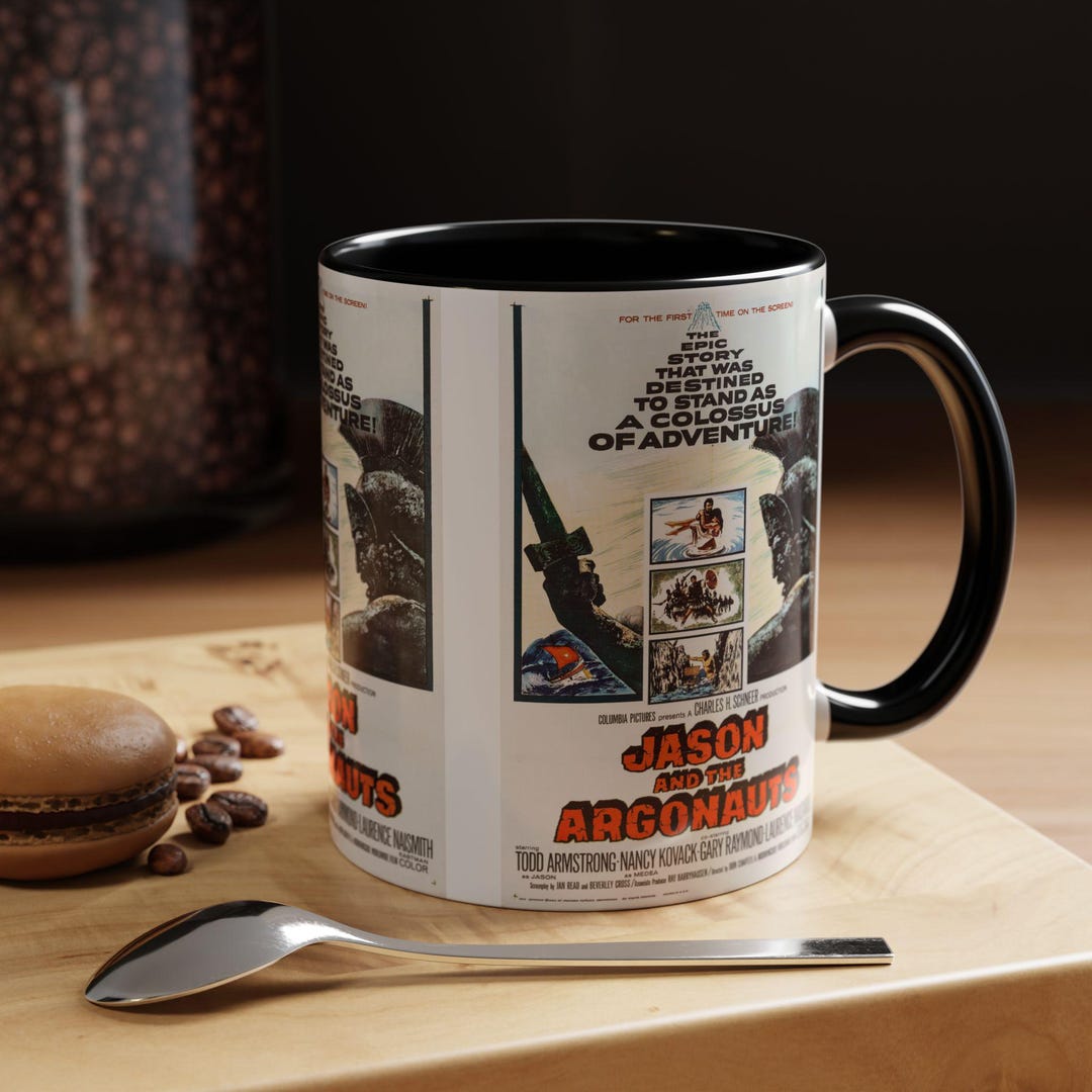 Mug - Vintage Movie Poster Jason and the Argonauts, Retro Coffee Cup, Film Lover Gift, Ceramic ...