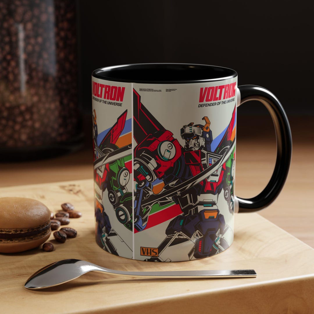 Voltron Classic Kids TV Show Mug Retro Cartoon Coffee Cup, 80s Animated ...