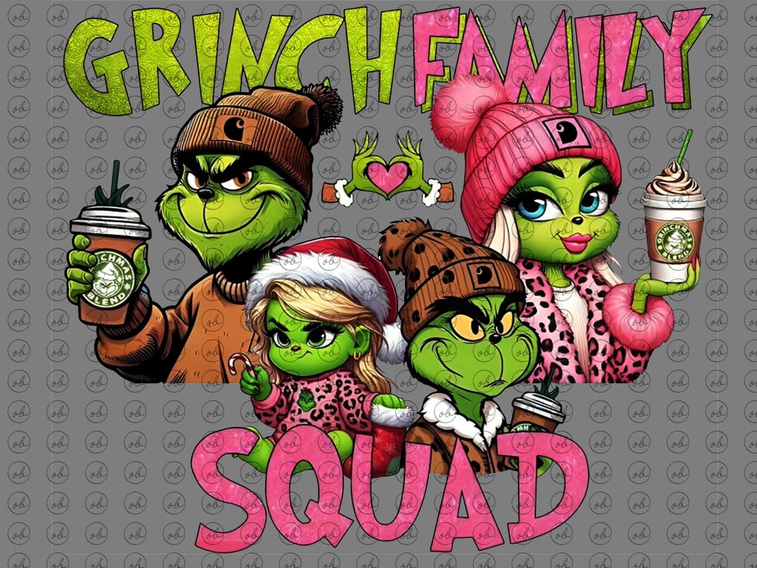 Grinch Family Squad PNG - Etsy