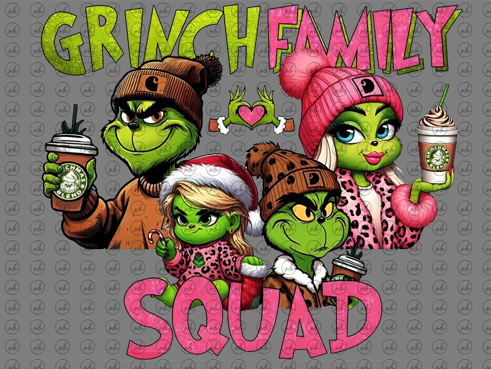 Grinch Family Squad PNG - Etsy