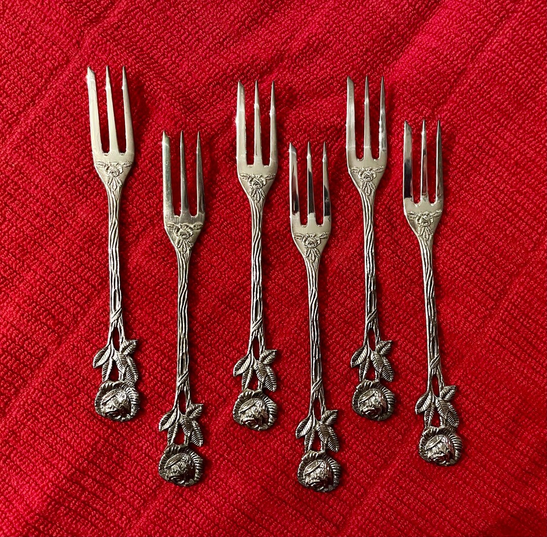 Set of Six Small Silver Plated Forks - Etsy