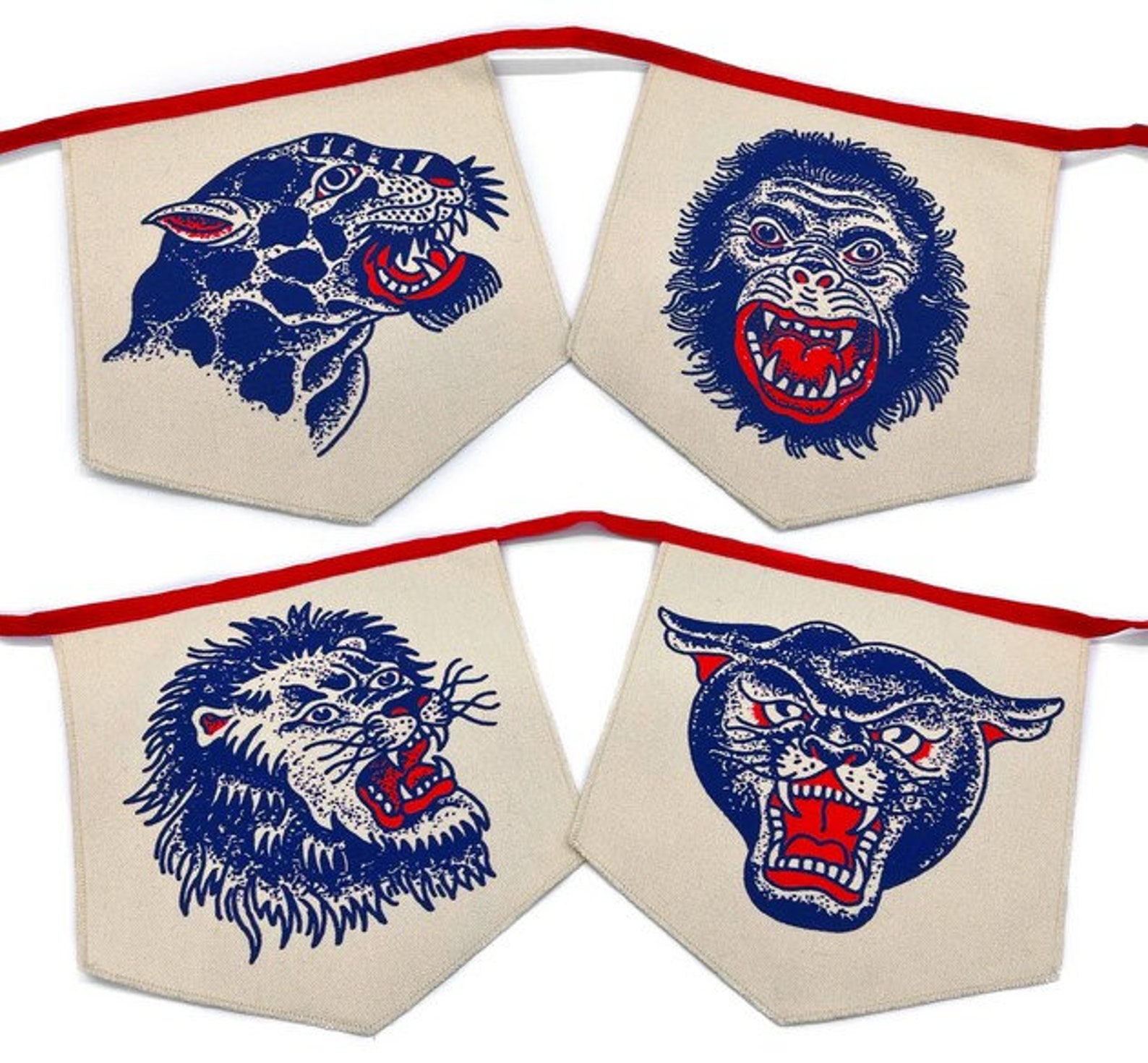 Vintage Animal String Flag Vintage Tattoo Animal Kingdom Banner - Etsy