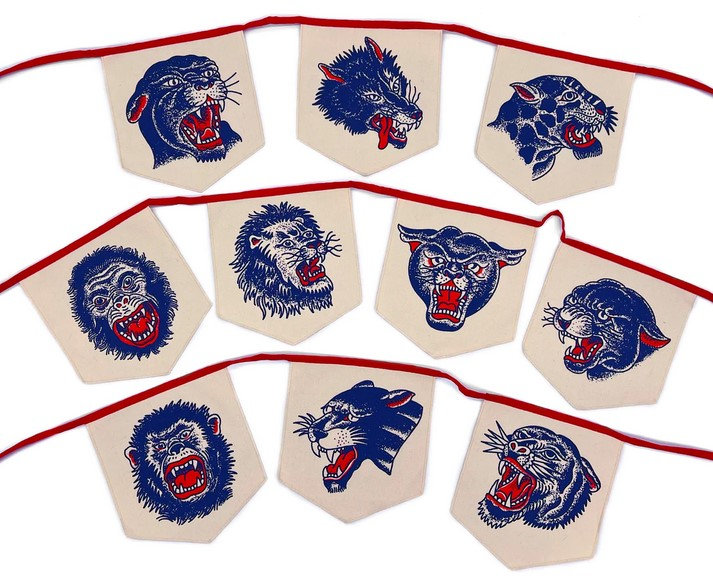 Vintage Animal String Flag Vintage Tattoo Animal Kingdom Banner - Etsy