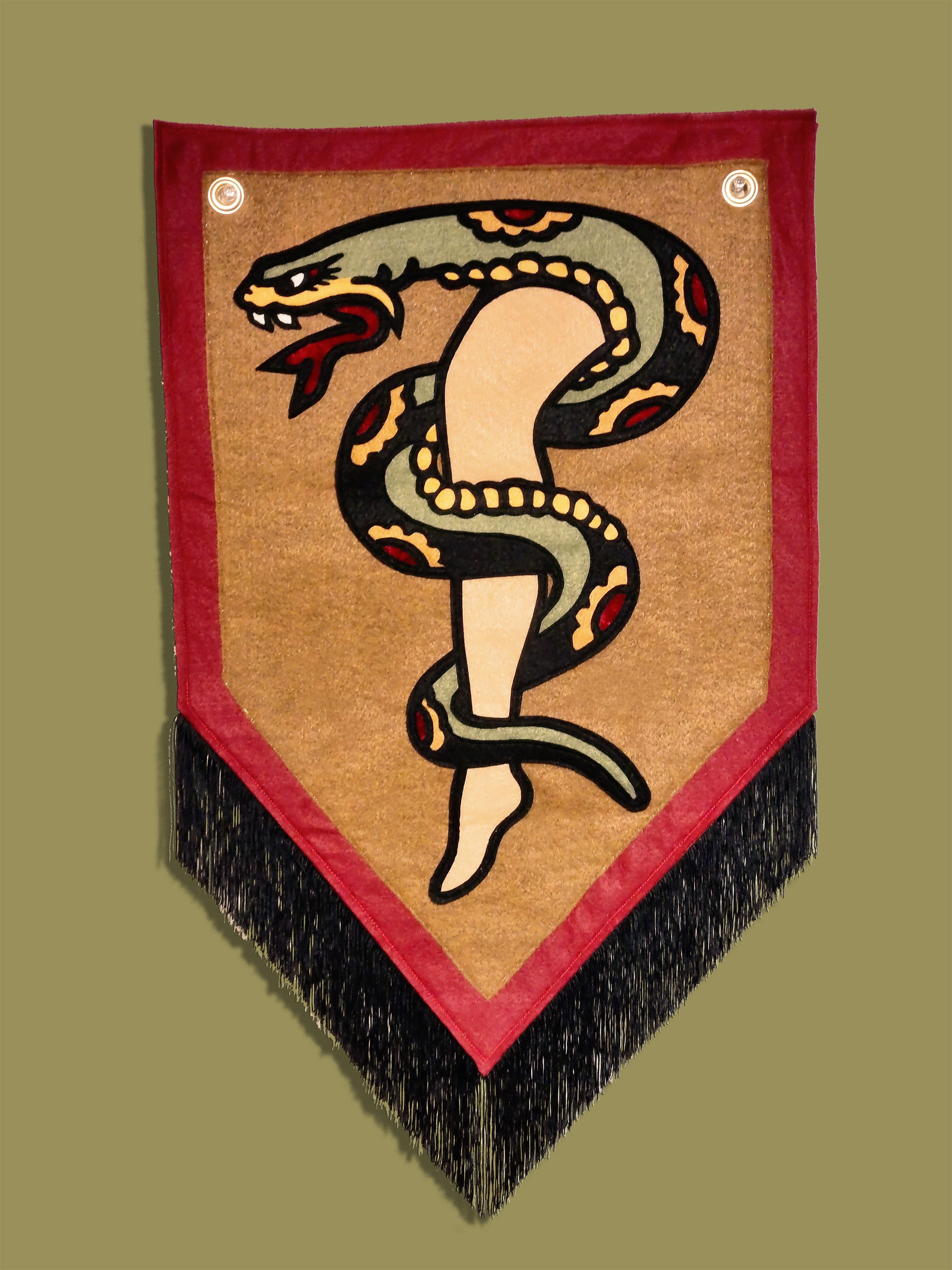 Snake on Leg Tattoo Design Banner Traditional Tattoo Flash - Etsy