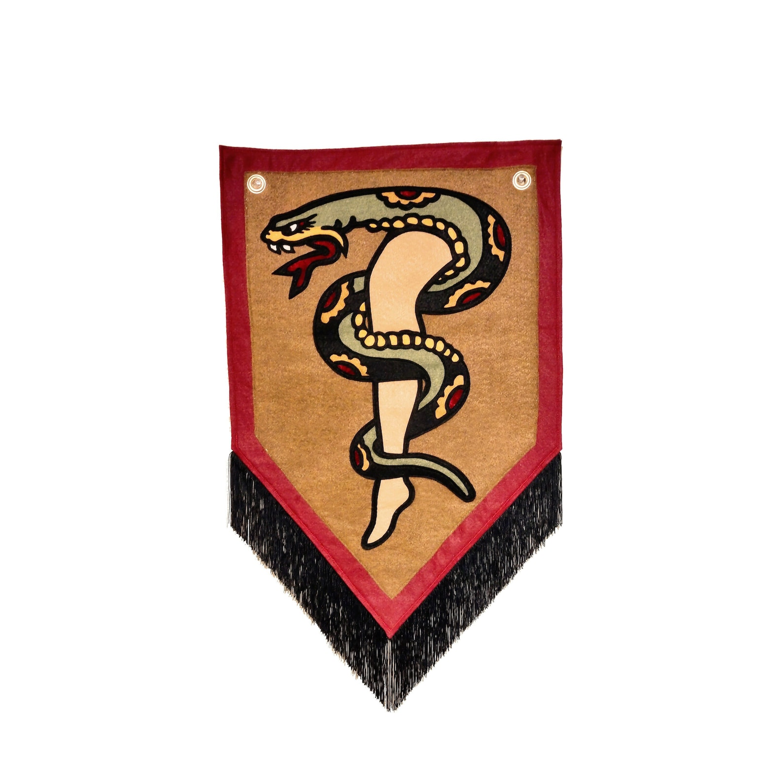 Snake on Leg Tattoo Design Banner | Traditional Tattoo Flash | Felt ...