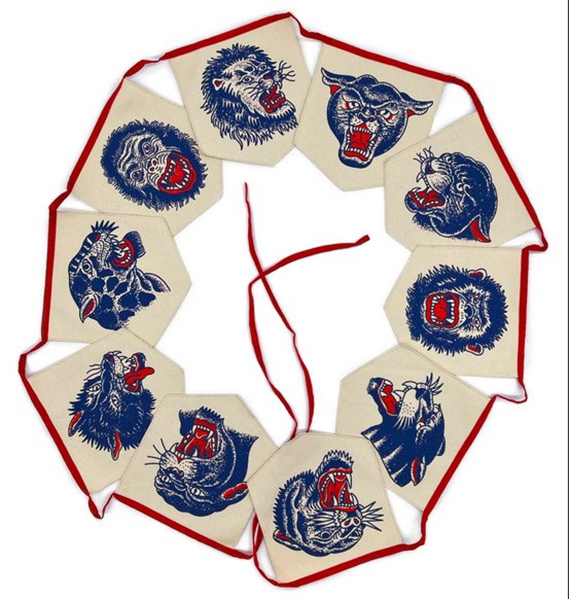 Vintage Animal String Flag Vintage Tattoo Animal Kingdom Banner - Etsy