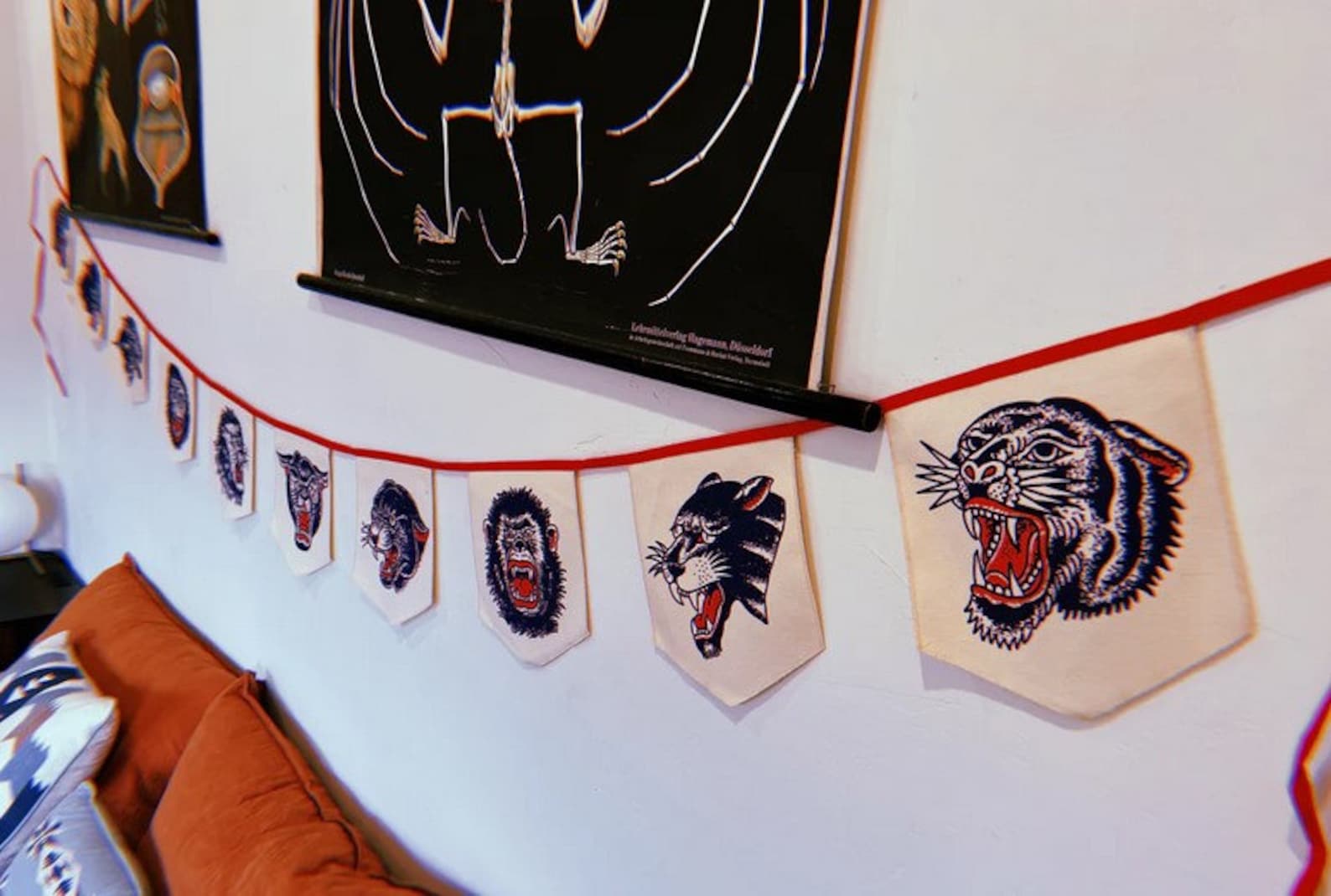 Vintage Animal String Flag Vintage Tattoo Animal Kingdom Banner - Etsy