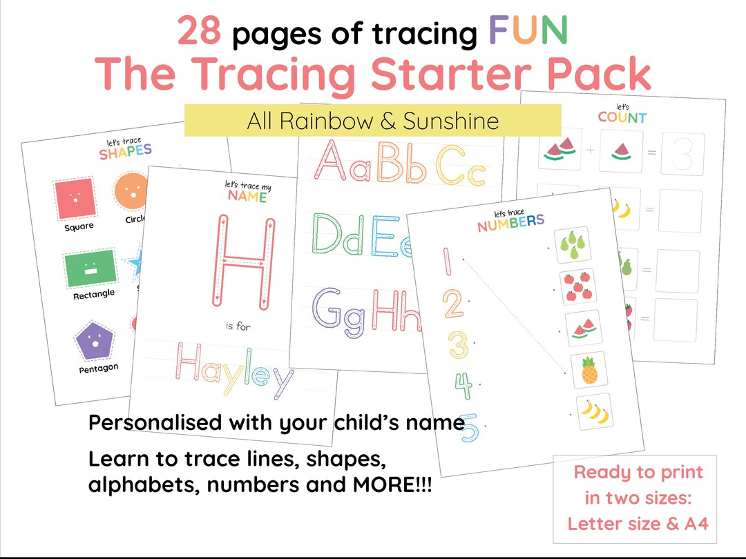 Tracing Binder Starter Pack - 24 Pages of Tracing Fun (minimalist ...