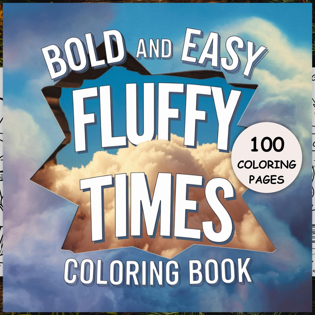Bold & Easy-fluffy Times Coloring Pages, Cute Book Easy Simple Designs ...