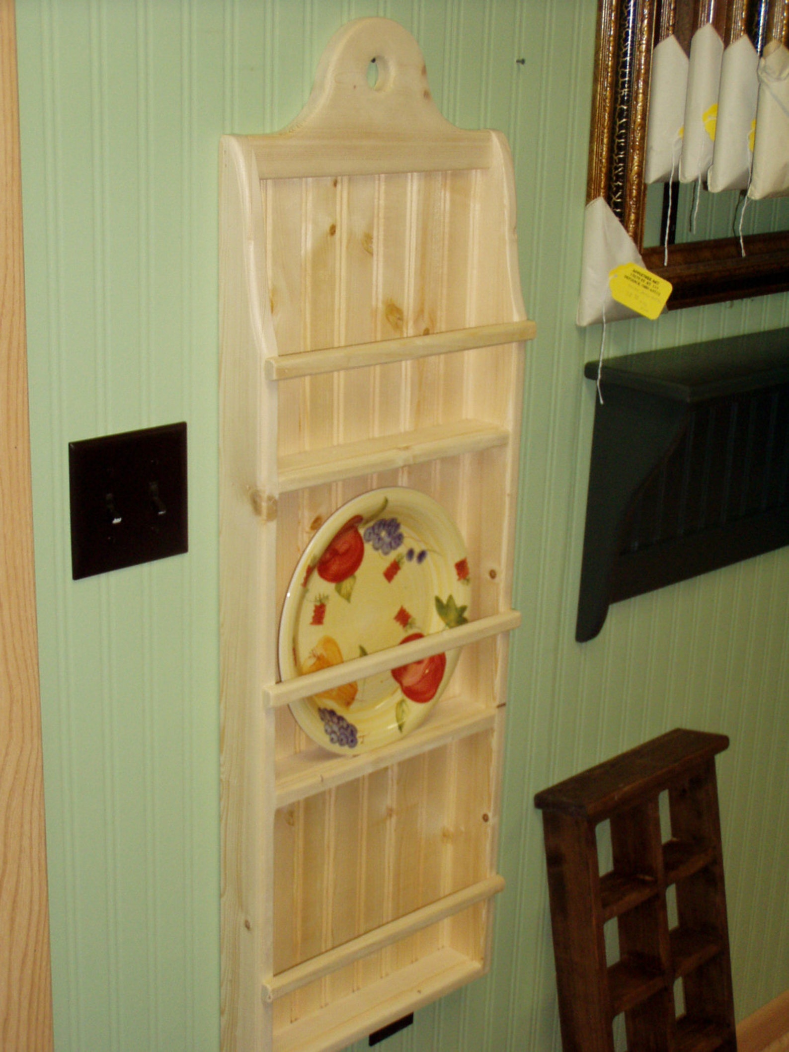 Plate Rack Primitive Unfinished Charming Rustic Pine 3 Rack - Etsy