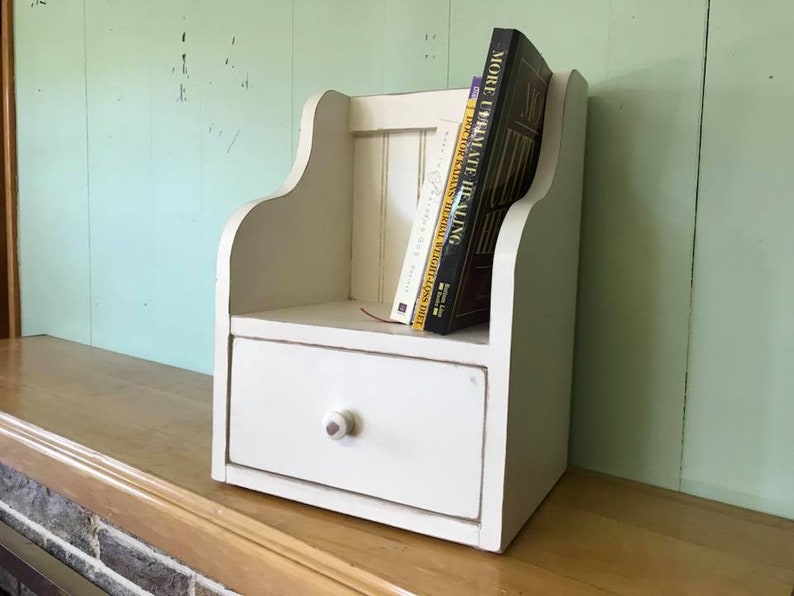 Recipe Card Holder Box and Cookbook Bookshelf One Drawer | Etsy