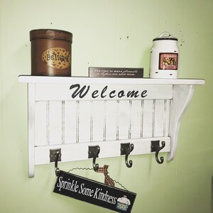 Charming Coat Rack - Entryway, Wall Mounted, Shelf With Hooks, Welcome ...