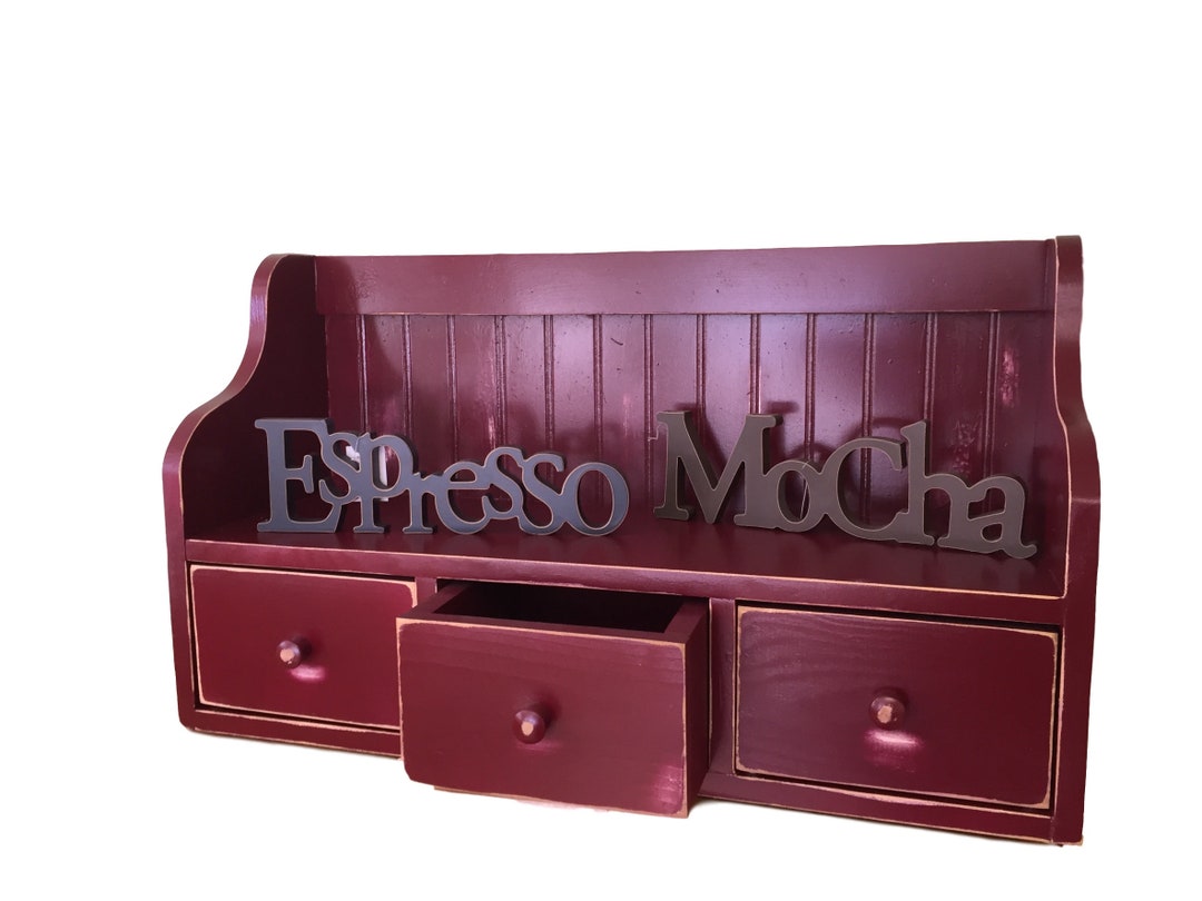 Cook Book Recipe Display Rack Counter Top Shelf Recipe Drawers Country ...