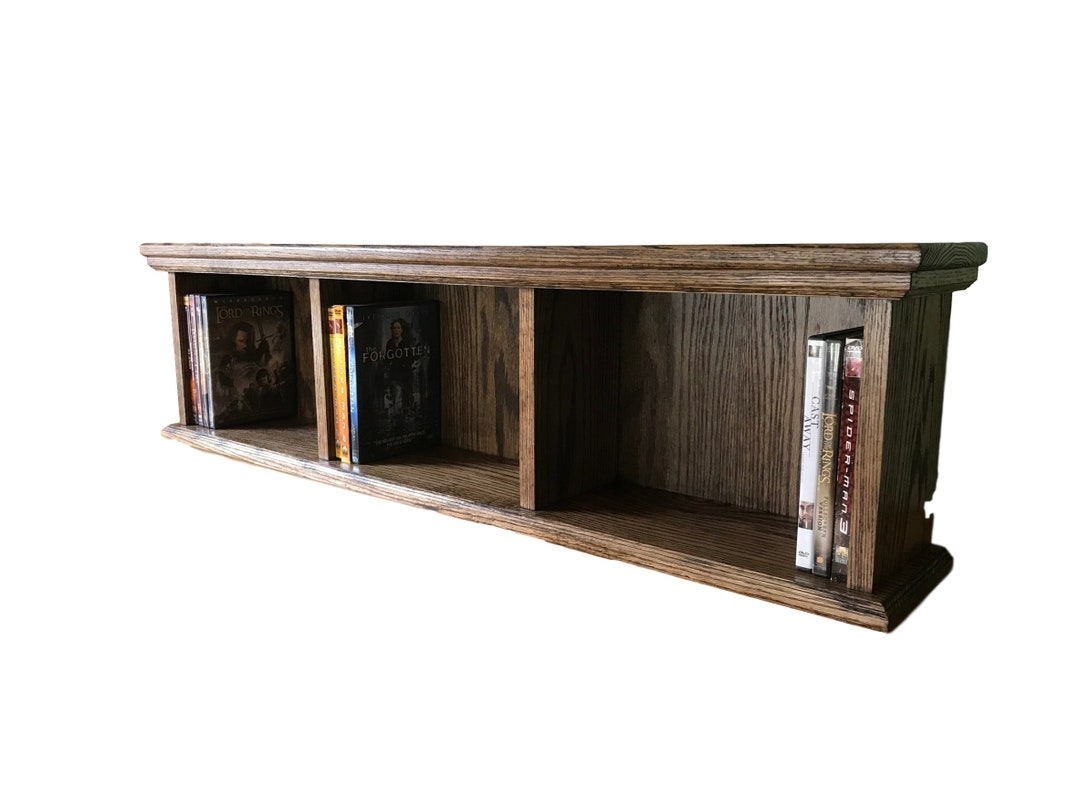 Handcrafted Red Oak DVD Wall Cabinet: Media Storage Display - Etsy