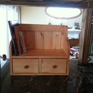 Cook Book Recipe Display Rack Counter Top Shelf Recipe Drawers Country ...