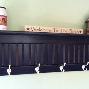 Charming Rustic Country Coat Rack, Coat Hooks, Wall Shelf, Distressed ...