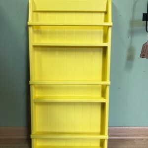 Hanging Wall Bookshelf / Plate Rack Yellow Magazine Rack and Shelf ...