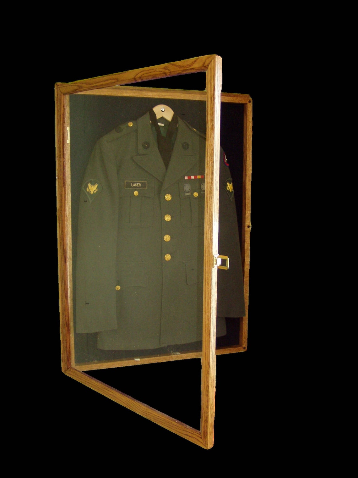 Oak Military Uniform Display Case: Veteran Memorial Shadow Box - Etsy