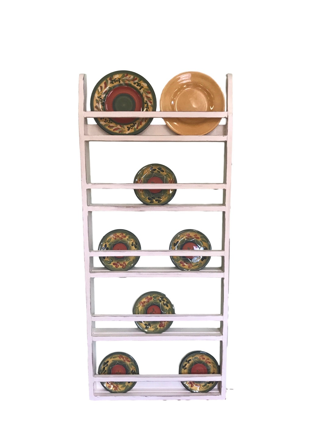 Farmhouse Plate Rack, Wall Hanging, Country Rustic Plate Rack Stand ...