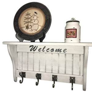 Charming Coat Rack - Entryway, Wall Mounted, Shelf With Hooks, Welcome ...