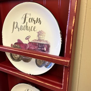 Charming Country Primitive Plate Rack, Splendid Rustic Book Shelf, Bowl ...