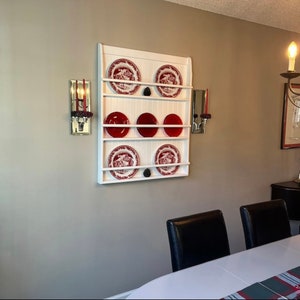 Plate and Platter Rack Display, Wall Hanging Wood Plate Rack, Dish ...