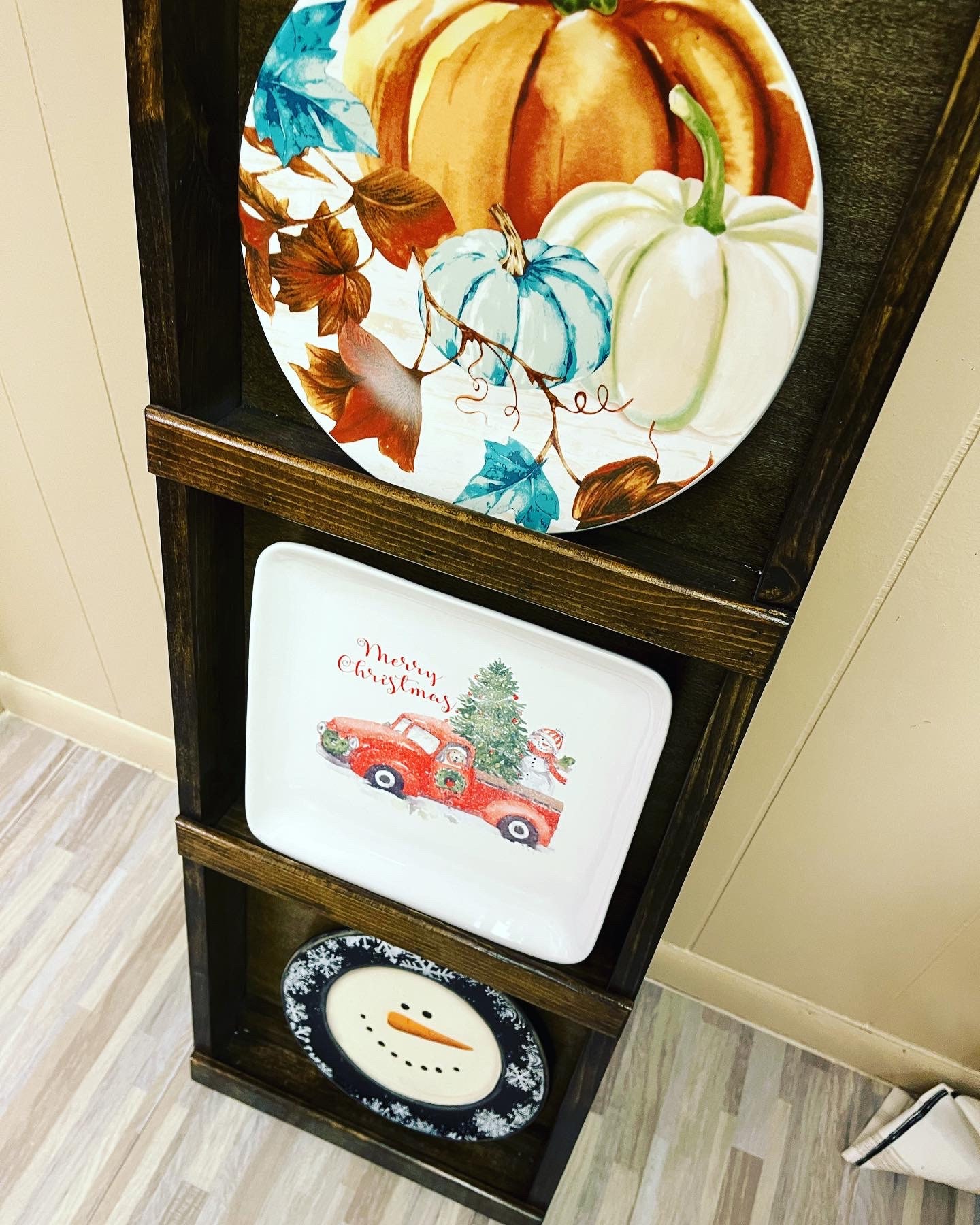 Rustic Plate Display Rack or Bookshelf 40" Tall — Appletree Woodcrafts LLC