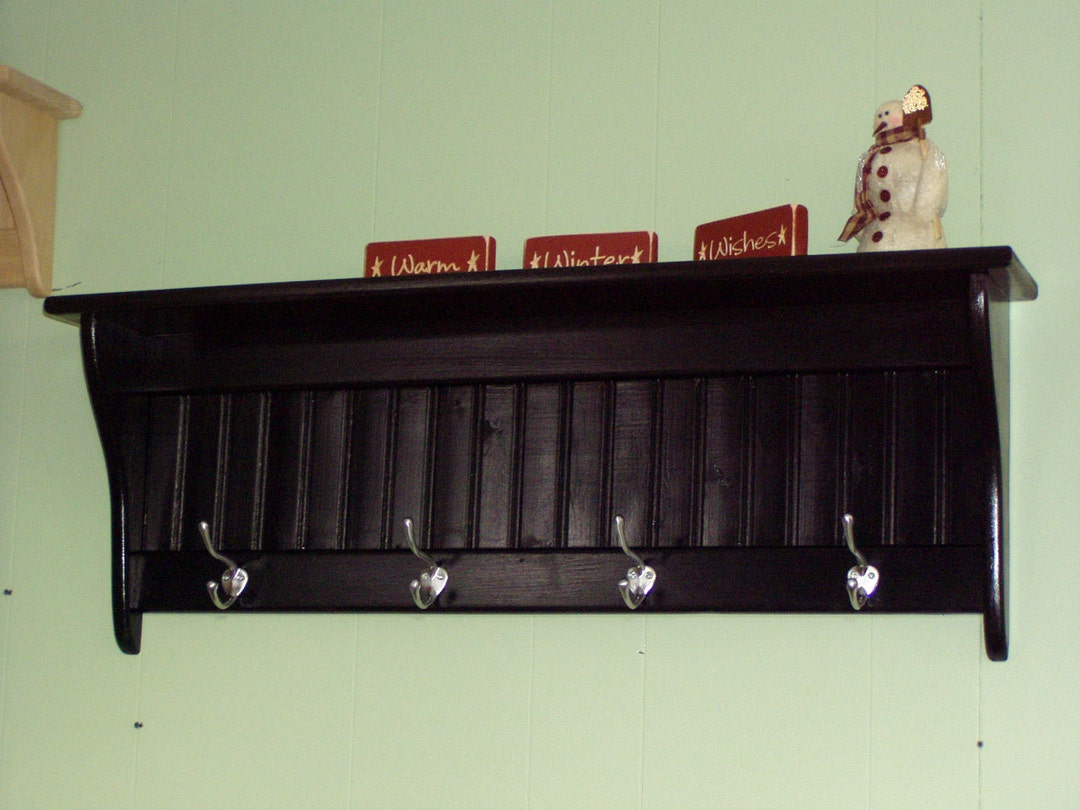 Country Coat Rack Wood Wall Shelf 36 Inches - Etsy