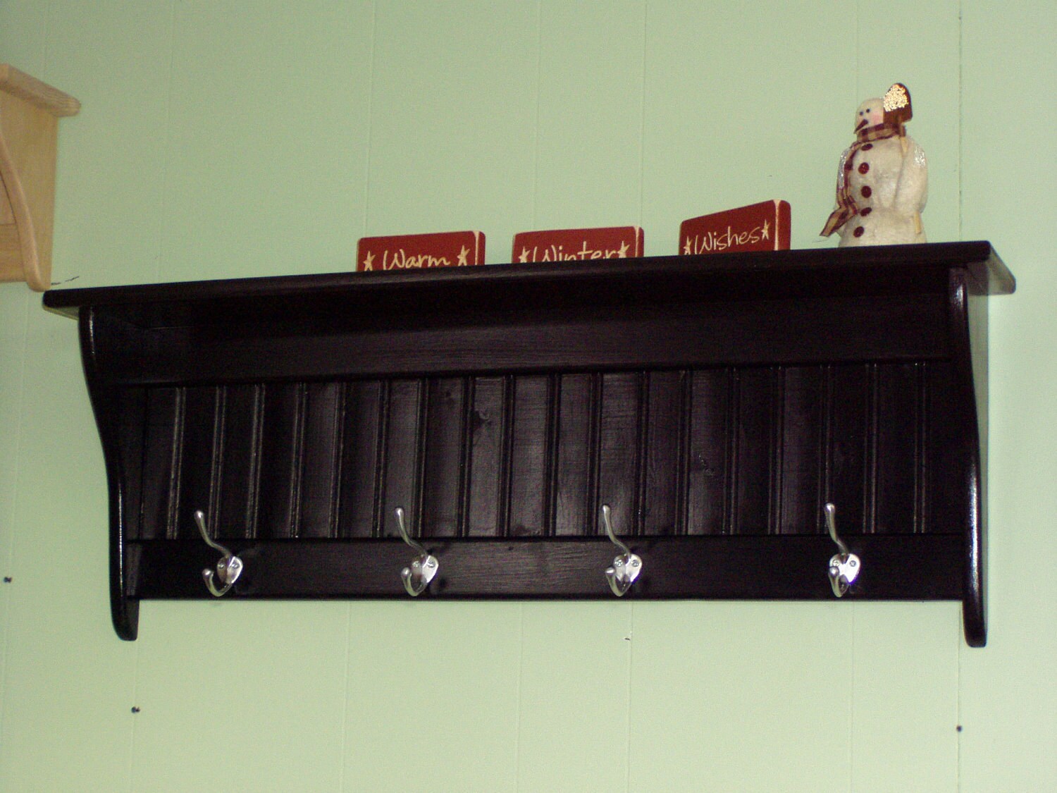 Country Coat Rack Wood Wall Shelf 36 Inches - Etsy