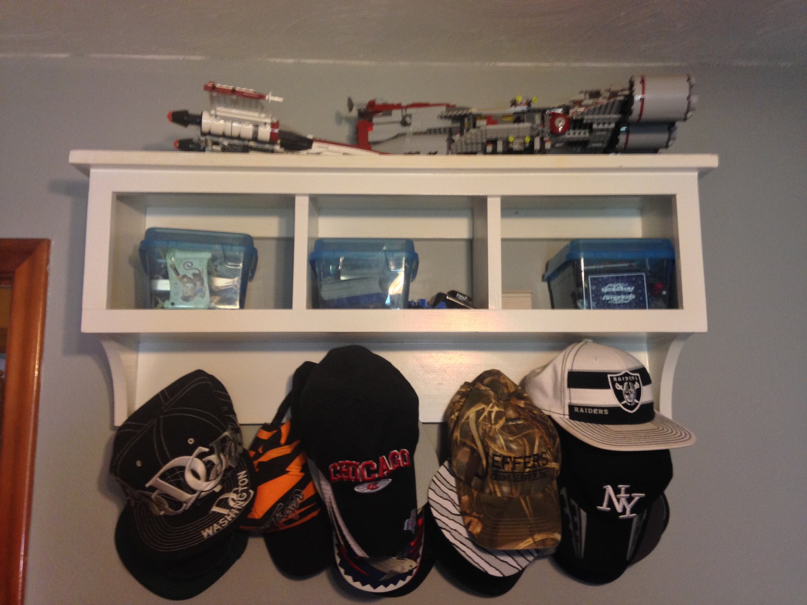 Wonderful 3 Cubby Storage Shelf Wall Hanging Coat Rack | Etsy