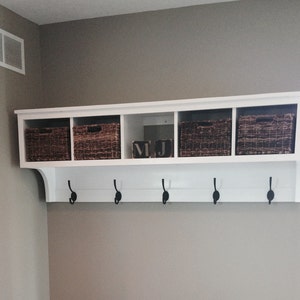 Pine Wood Coat Rack With Storage Shelf: Mudroom Entryway Organizer - Etsy
