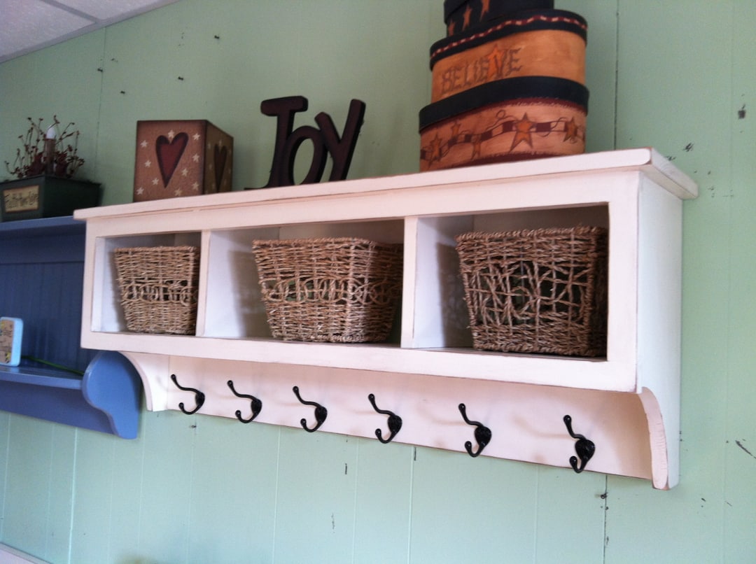 Gorgeous Cubby Wall Shelf, Country Shelf for Baskets, Bath or Entryway ...