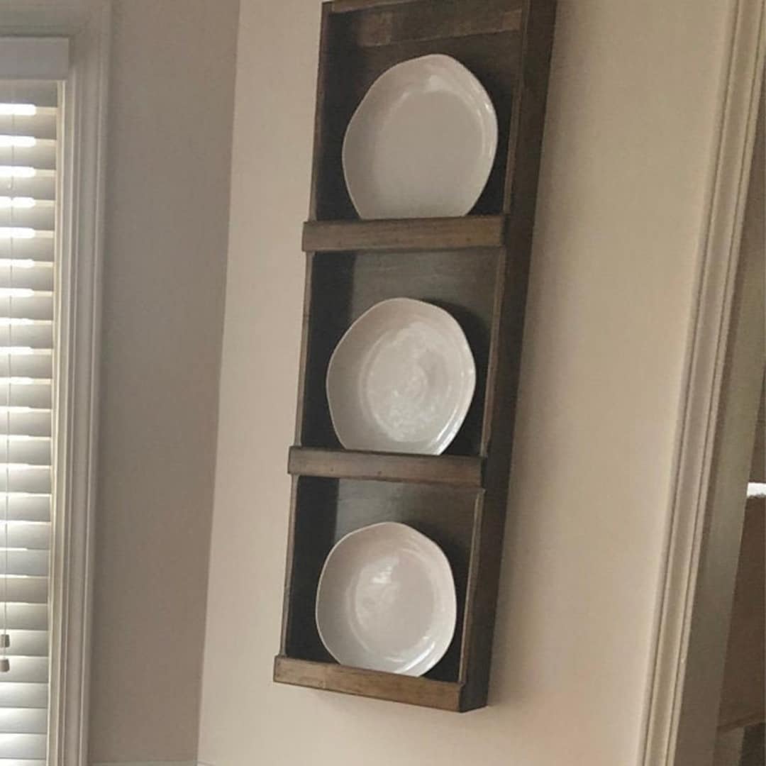 Farmhouse Plate Rack: Wall Hanging Plate and Platter Display - Etsy