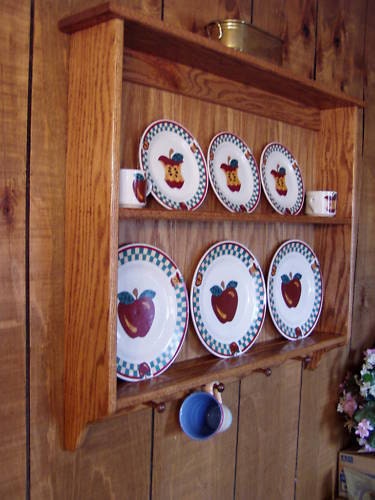 Plate Display Rack Oak Wall Shelf and Mug Holder - Etsy