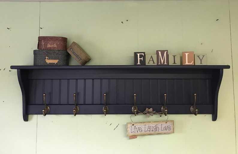 Lovely Hallway Wall Hanging Coat Rack and Shelf Large Wall - Etsy