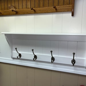 Coat Rack, Farmhouse Country Coat Rack, Wood Wall Shelf, Clothes Hanger ...