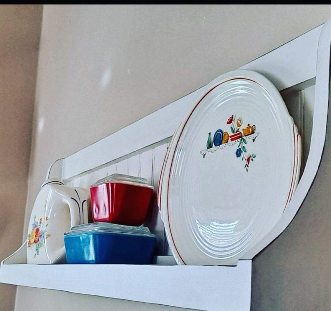 Kitchen Storage Wall Shelf, Bowl and Canister Display Shelf, Platter ...