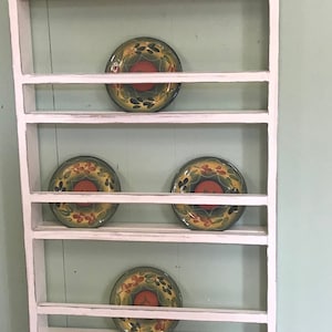 Farmhouse Plate Rack, Wall Hanging, Country Rustic Plate Rack Stand ...