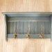 Distressed Blue Coat Rack With Shelf: Antique Brass Hooks, 24" - Etsy