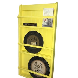 Hanging Wall Bookshelf / Plate Rack Yellow Magazine Rack and Shelf ...