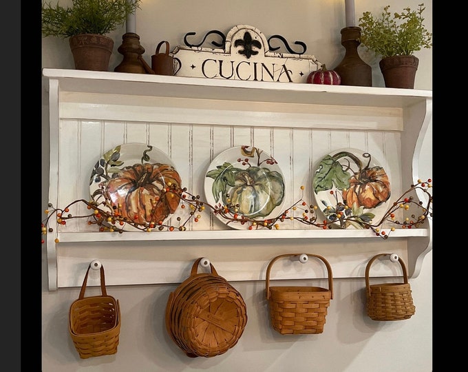 Plate Rack, Plate Shelf, Hanging Plate Shelf, Farmhouse Plate Rack ...