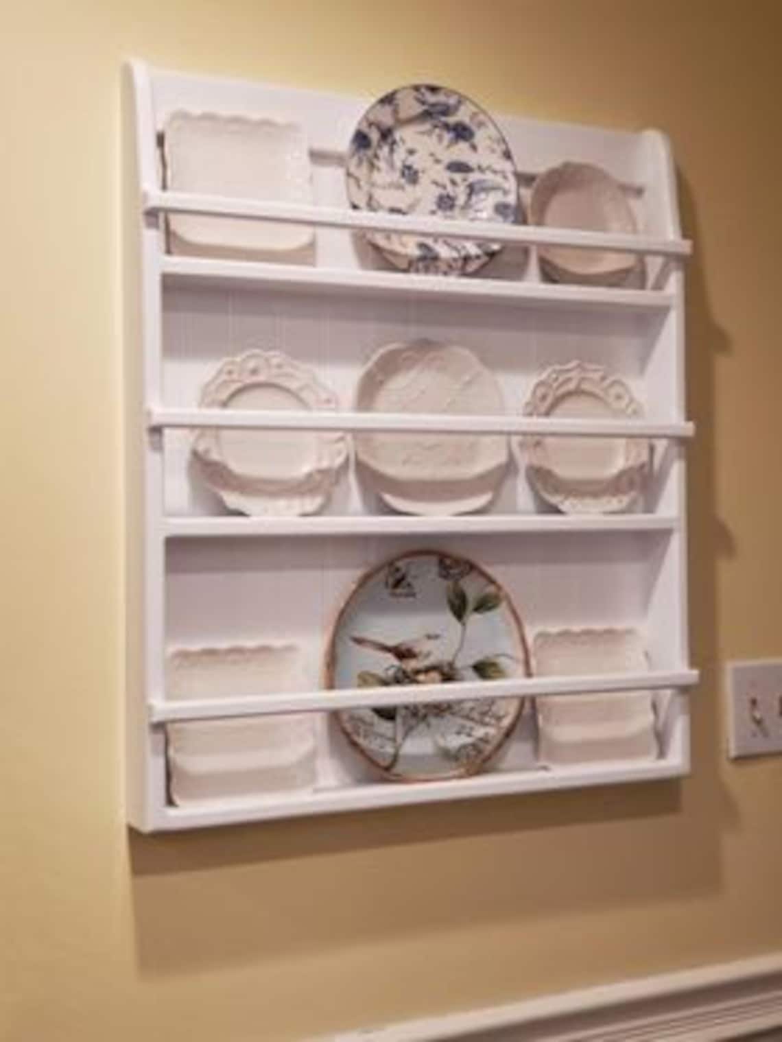 Plate Rack Wall Hanging Dishes Display Rack Plate and - Etsy
