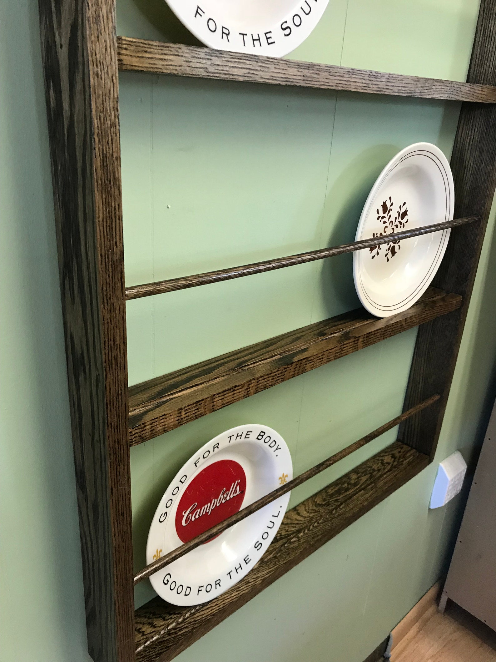 Plate Rack Spice Rack Farmhouse Plate Display Wall Shelf | Etsy