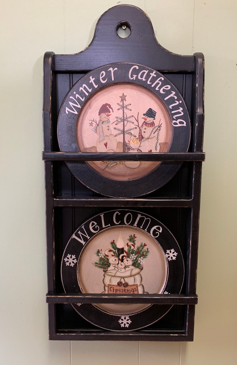 Charming Country Primitive Plate Rack Splendid Rustic Book - Etsy