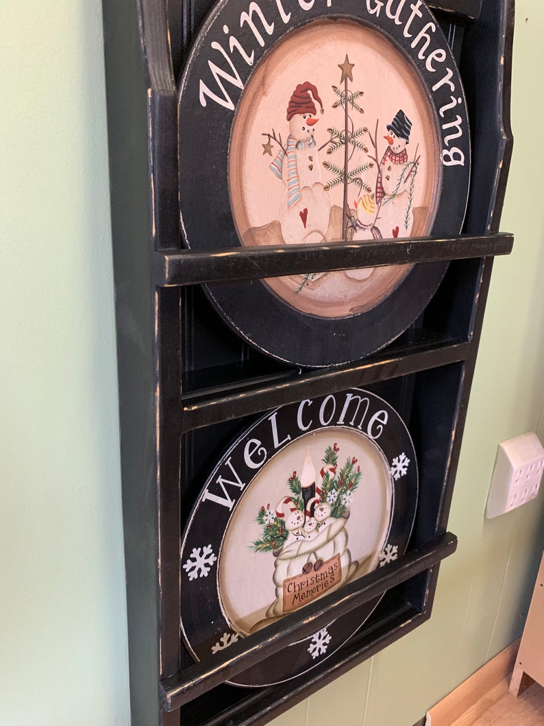 Charming Country Primitive Plate Rack Splendid Rustic Book - Etsy