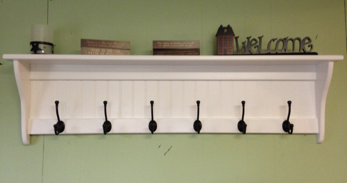 Beautiful Coat Rack With Shelf Farmhouse Wall Shelf With | Etsy